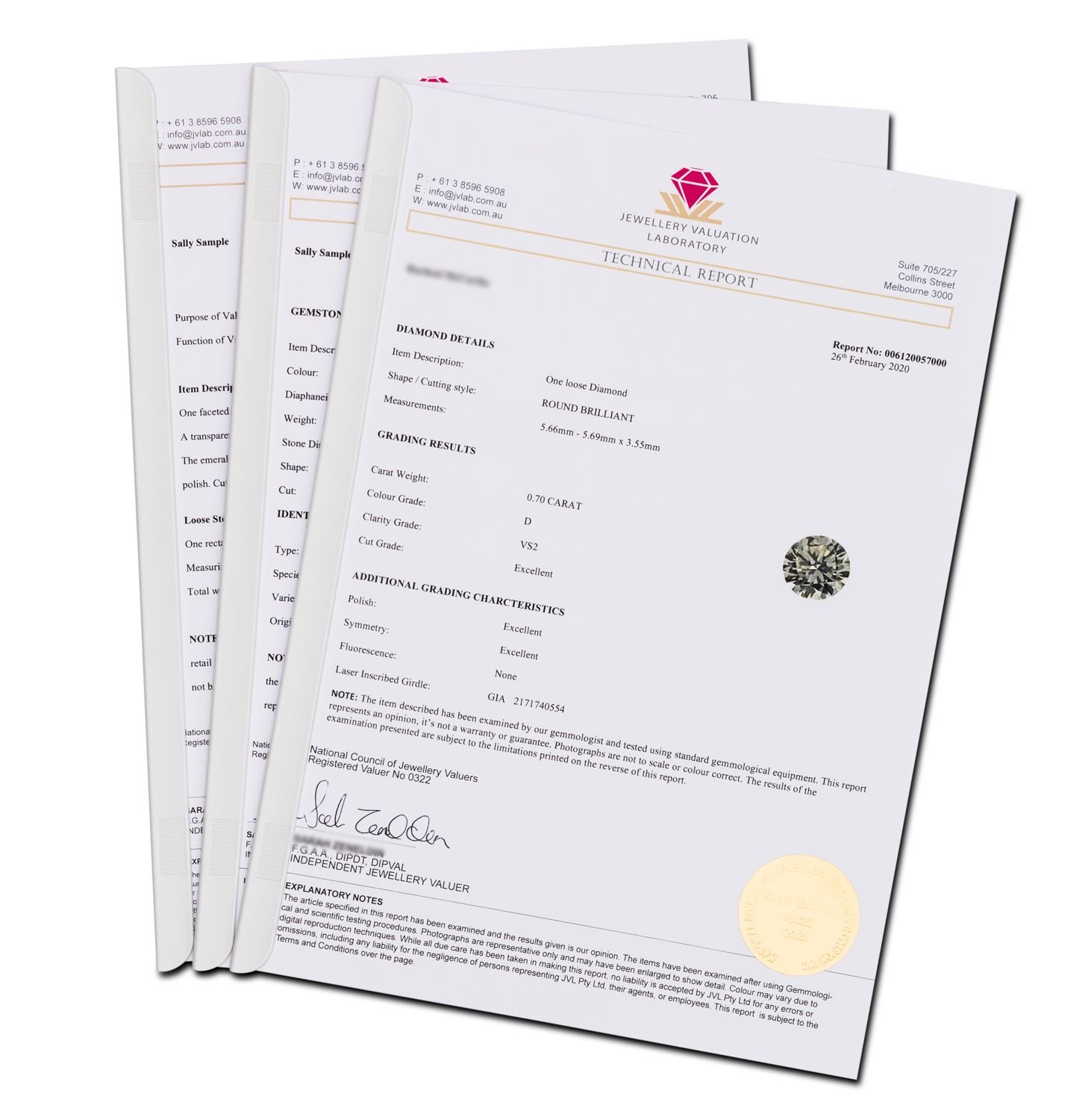 Reports - Jewellery Valuation Laboratory